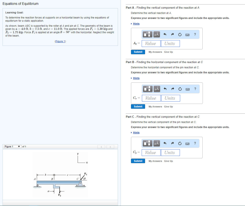 Solved Equations of Equilibrium Part A . Finding the | Chegg.com