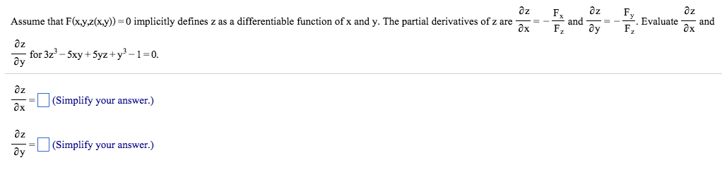 Solved Assume That F X Y Z X Y 0 Implicitly Defines Z As