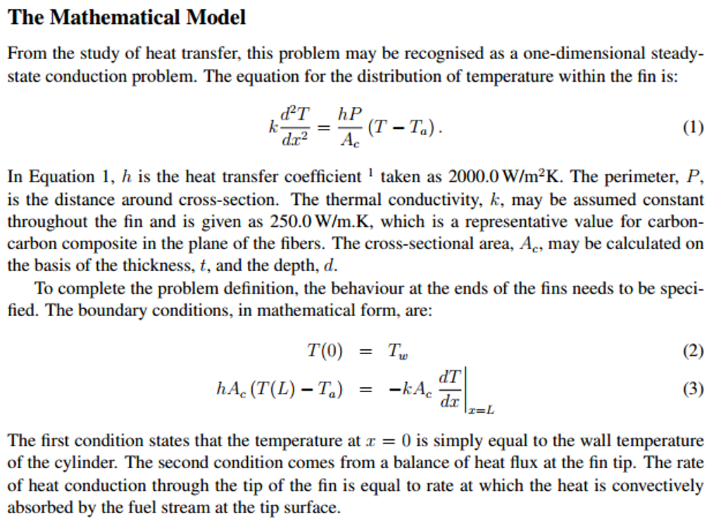 Solved The Mathematical Model From the study of heat | Chegg.com