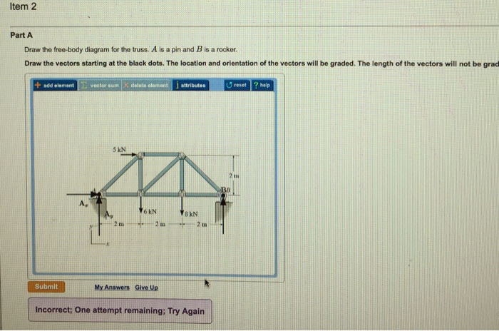 Draw The Free Body Diagram For The Truss A Is A Pin And B Is A Rocker ...