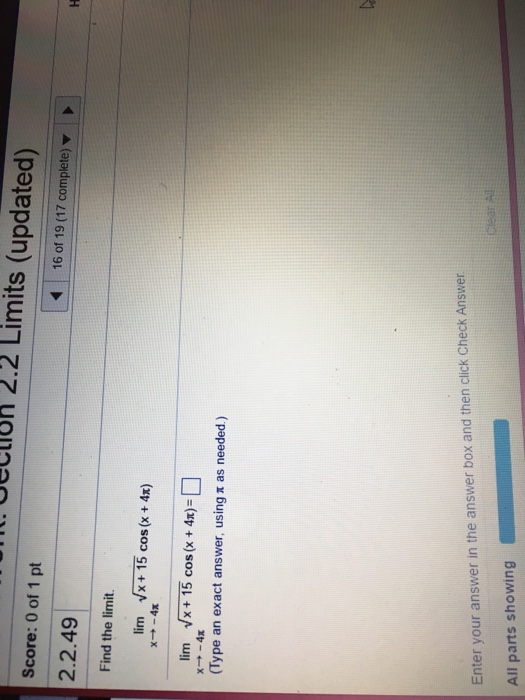 Solved Find the limit. lim_x rightarrow -4x squareroot x + | Chegg.com