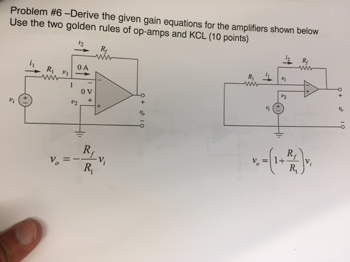 Solved Derive the given gain equations for the amplifiers | Chegg.com
