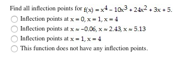Solved Find all inflection points for f(x) = X^4 -10X^3 + | Chegg.com