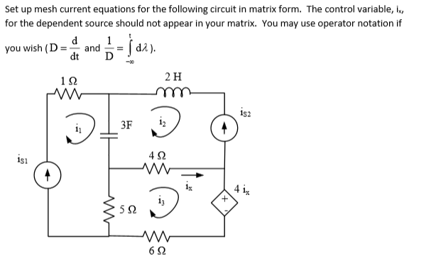 Solved Set up mesh current equations for the following | Chegg.com