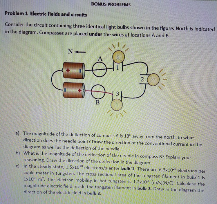 Solved BONUS PROBLEMS Problem 1 Electric fields and circuits | Chegg.com