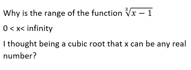 Solved Why is the range of the function 0 ? x? infinity I | Chegg.com