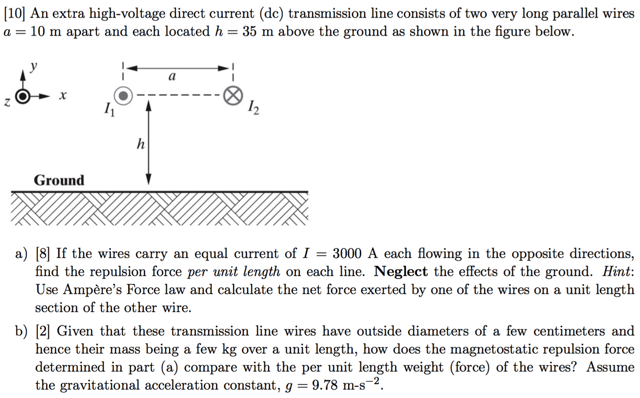 Solved An extra high-voltage direct current (dc) | Chegg.com