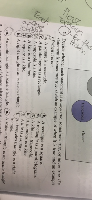 Solved Decide Whether Each Statement Is Always True