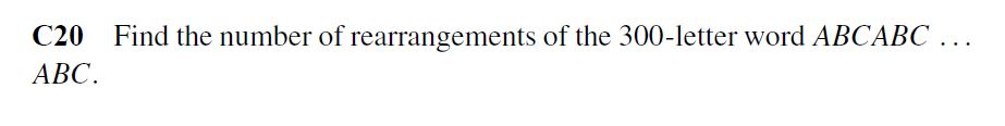 Solved Find the number of rearrangements of the 300-letter | Chegg.com