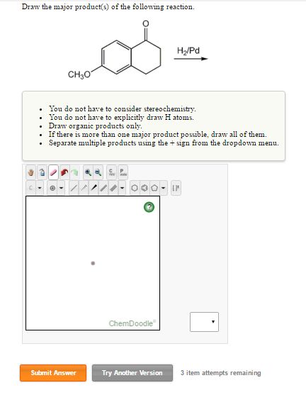 Solved Draw The Major Product S Of The Following Reaction