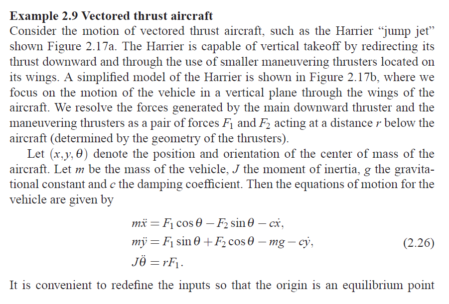 Solved 8.10 (Vectored thrust aircraft) Consider the lateral | Chegg.com