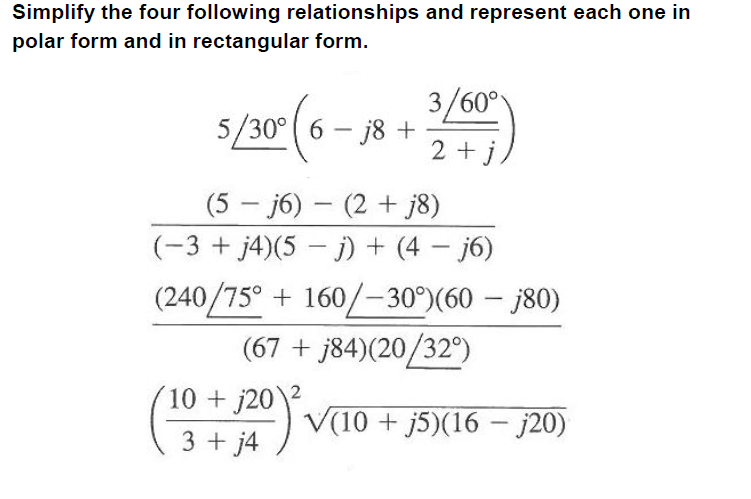 Solved Simplify the four following relationships and | Chegg.com