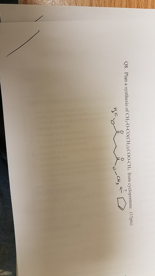 Solved Q8. Plan a synthesis of CH3-O-CO(CH2)COO-CH3 from | Chegg.com