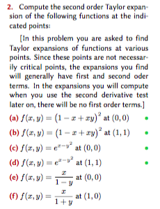 Solved Compute the second order Taylor expansion of the | Chegg.com