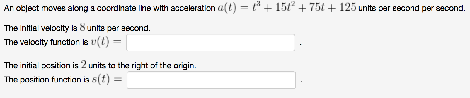 Solved An Object Moves Along A Coordinate Line With