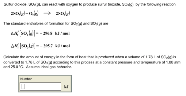 Solved Sulfur dioxide SO 2 g can react with oxygen to Chegg