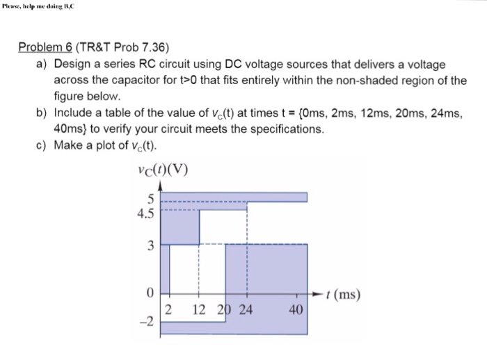Solved Design a series RC circuit using DC voltage sources | Chegg.com