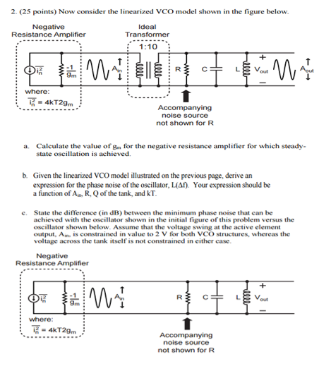 Now consider the linearized VCO model shown in the | Chegg.com