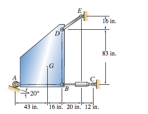 Solved A steel plate weighing 200 lb with center of gravity | Chegg.com
