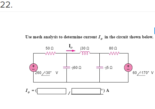 Solved Use mesh analysis to determine current I_0 in the | Chegg.com
