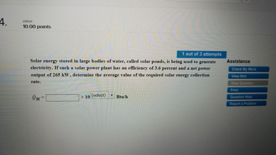 Solved 4. value 10.00 points 1 out of 3 attempts Solar | Chegg.com