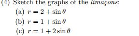 Solved Sketch the graphs of the limacons. r = 2 + sin theta | Chegg.com