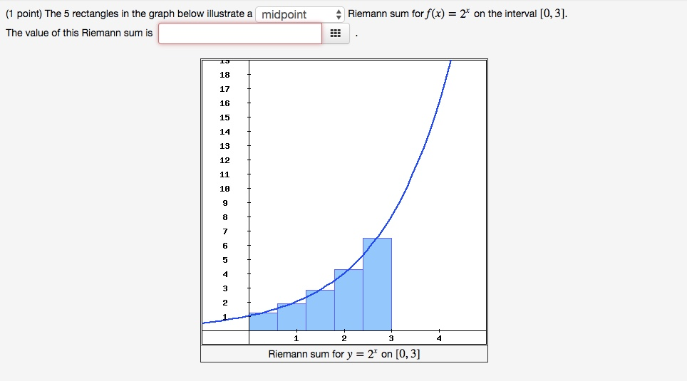 Solved Riemann sum forf(x) = 2x on the interval [0, 3]. (1 | Chegg.com