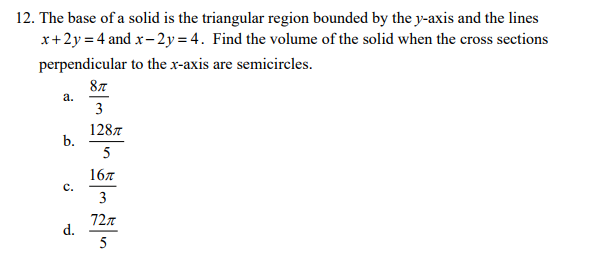 Solved The base of a solid is the triangular region bounded | Chegg.com
