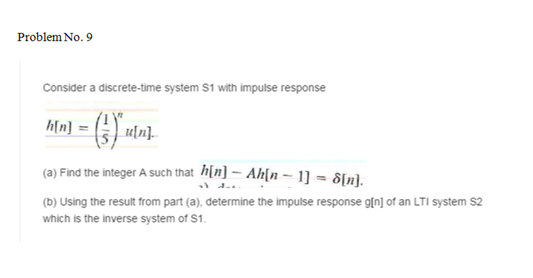Solved Consider a discrete-time system S1 with impulse | Chegg.com