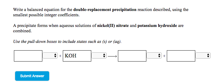 Solved Write a balanced equation for the double-replacement | Chegg.com