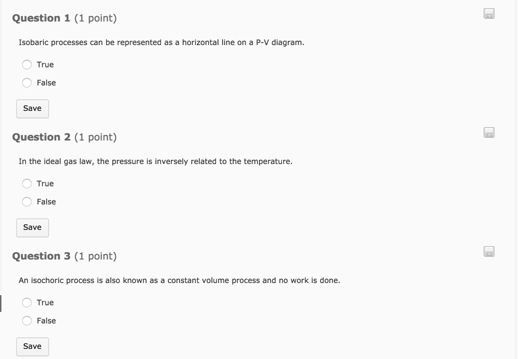 Solved Question 1 (1 point) Isobaric processes can be | Chegg.com