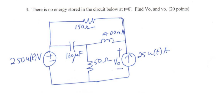 Solved There is no energy stored in the circuit below at t = | Chegg.com