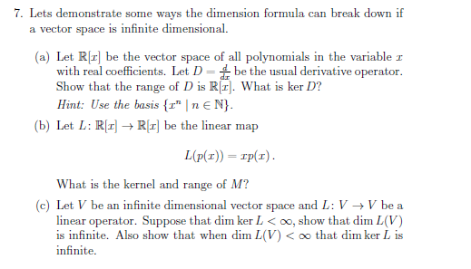 Solved Lets demonstrate some ways the dimension formula can | Chegg.com