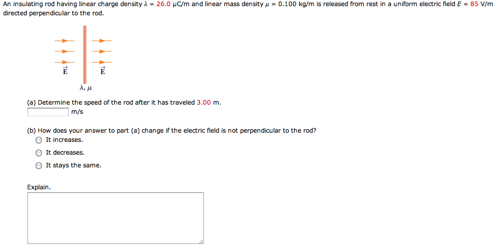 Solved An insulating rod having linear charge density lambda | Chegg.com