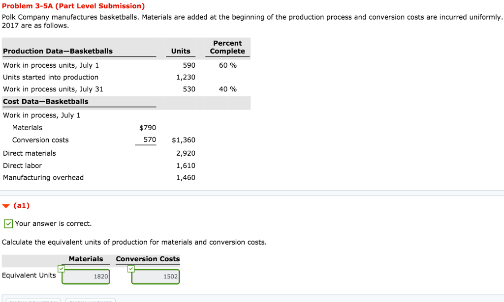 Solved Problem 3-5A (Part Level Submission) Polk Company | Chegg.com