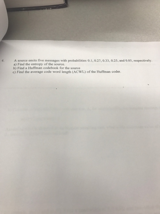 Solved: A Source Emits Five Messages With Probabilities 0.... | Chegg.com