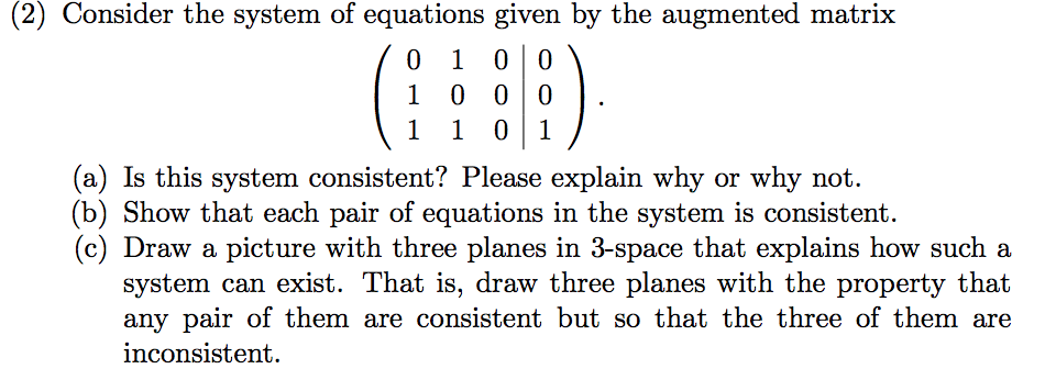 Solved (2) Consider the system of equations given by the | Chegg.com