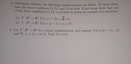 Solved 4. Determine whether the following transformations | Chegg.com