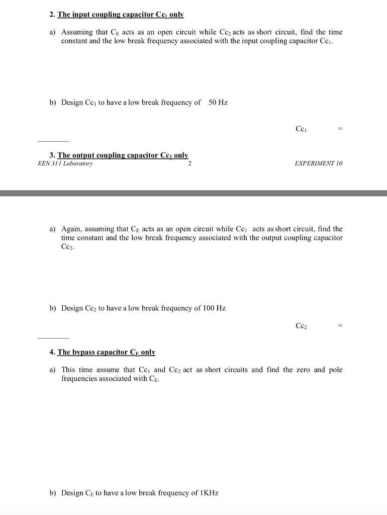 Solved Preliminary Work For practical reasons, the emitter | Chegg.com