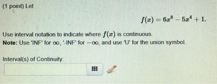 Solved Let f(x) = 6x^8 - 5x^4 + 1. Use interval notation | Chegg.com