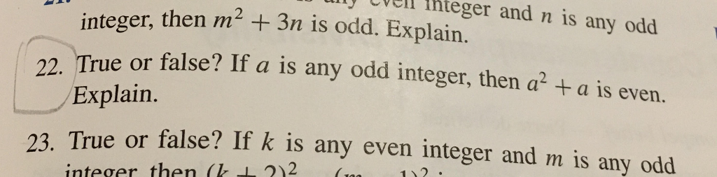Solved Use the properties of even and odd integers to | Chegg.com
