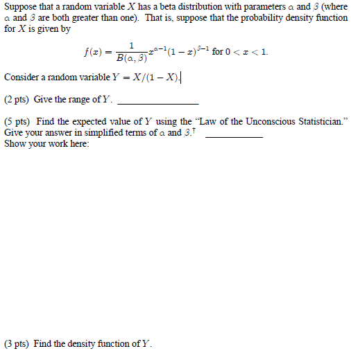 Solved Suppose that a random variable X has a beta | Chegg.com