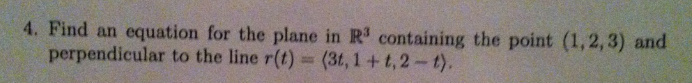 Solved Find an equation for the plane in R3 containing the | Chegg.com