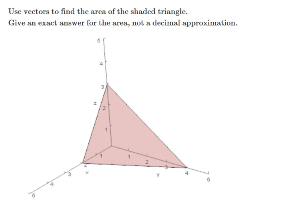 Solved Use vectors to find the area of the shaded triangle. | Chegg.com