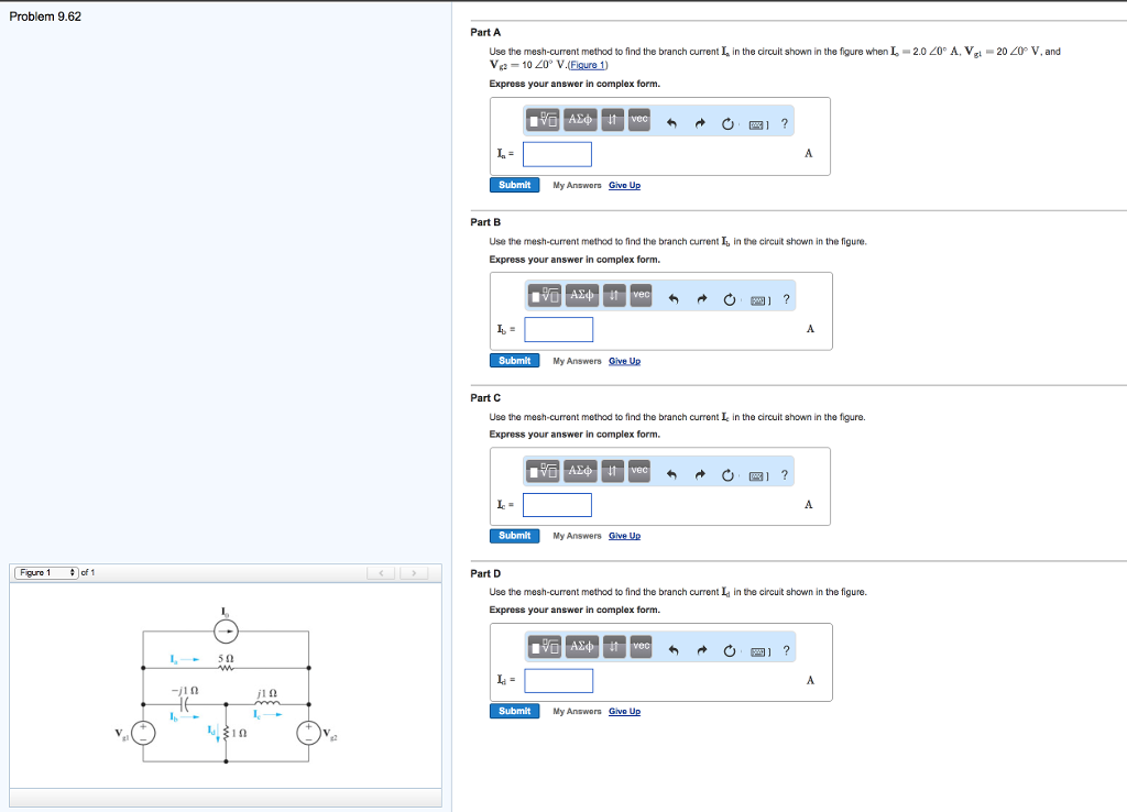 Solved Problem 9.62 Part A Use the mesh-current method to | Chegg.com
