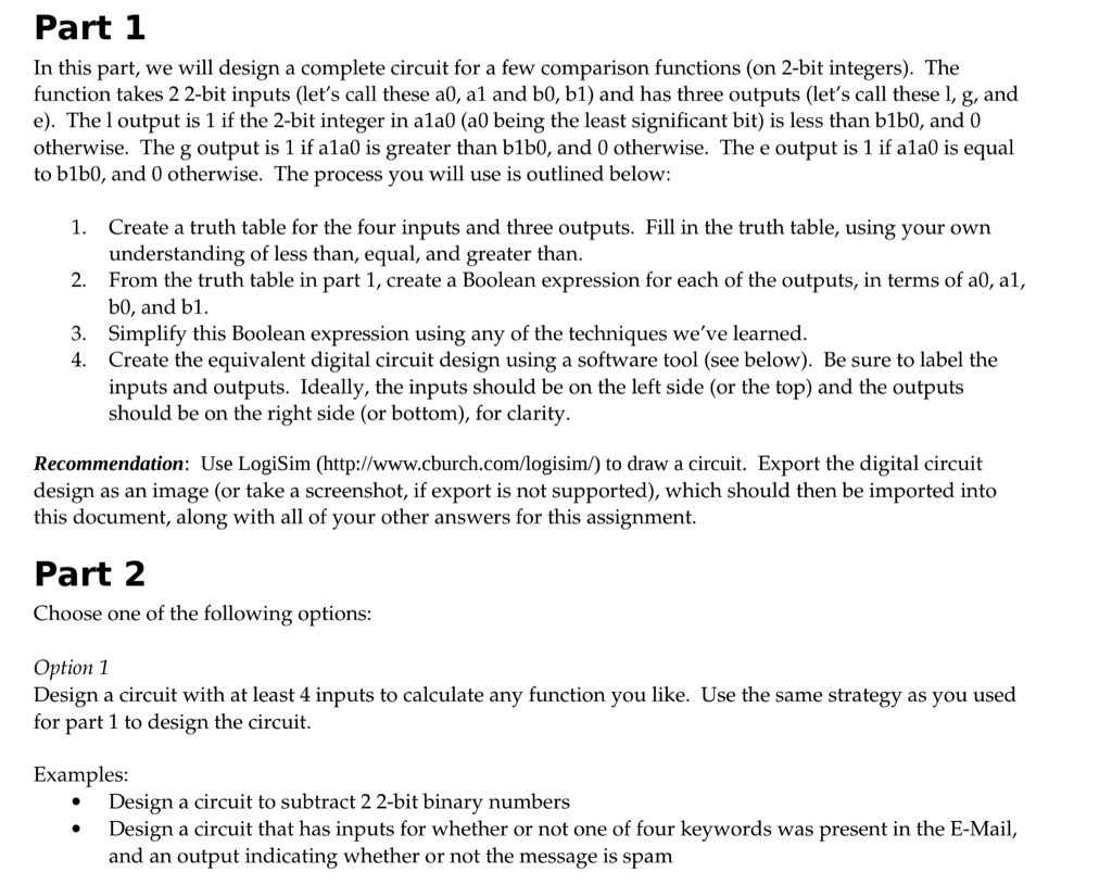 Solved Part 1 In This Part We Will Design A Complete