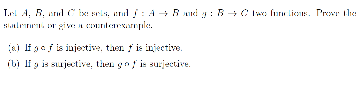 Solved Let A, B. and C be sets, and f : A right arrow B and | Chegg.com