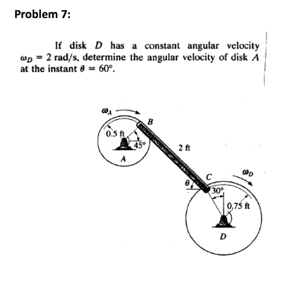 Solved Problem 7: If disk D has a constant angular velocity | Chegg.com