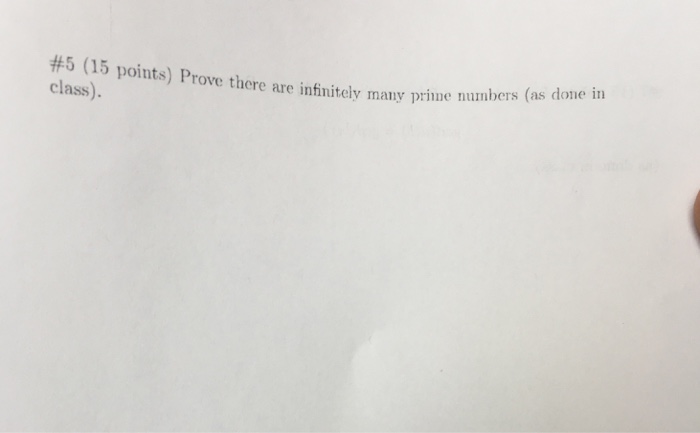Solved Prove there are infinitely many prime numbers (as | Chegg.com