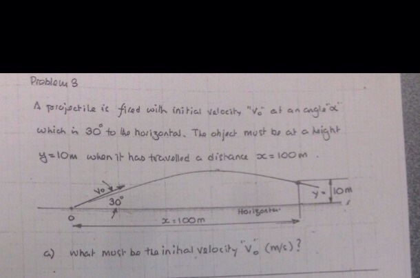 Solved A projectile is fired with initial velocity "V_0" at | Chegg.com